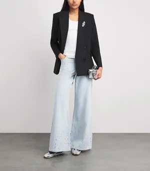 Maje Double-breasted Brooch Blazer