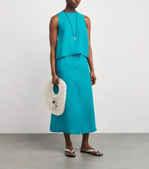 ERES Linen Amusante Midi Skirt - Blue