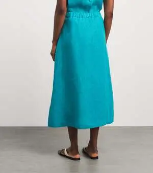ERES Linen Amusante Midi Skirt - Blue
