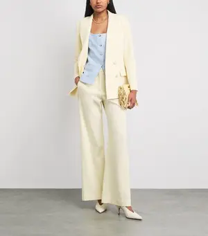 Maje Tailored Wide-leg Trousers - Yellow