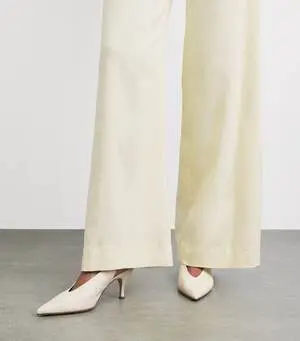 Maje Tailored Wide-leg Trousers - Yellow