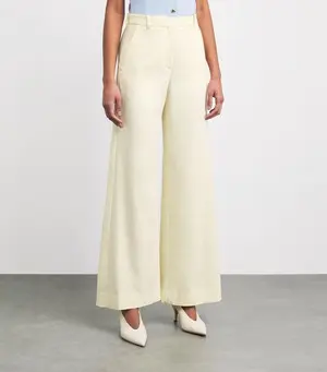 Maje Tailored Wide-leg Trousers - Yellow