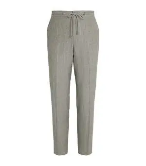 Corneliani Linen Drawstring Trousers - Green
