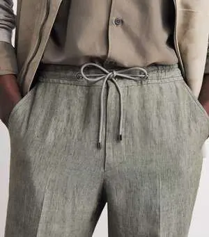 Corneliani Linen Drawstring Trousers - Green