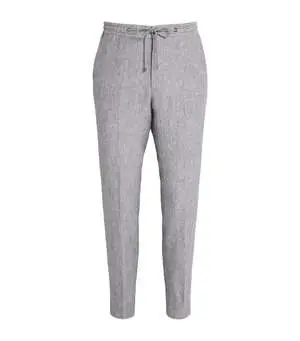 Corneliani Linen Drawstring Trousers - Grey