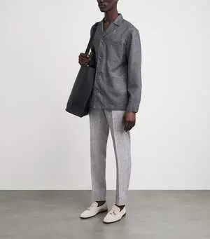 Corneliani Linen Drawstring Trousers - Grey