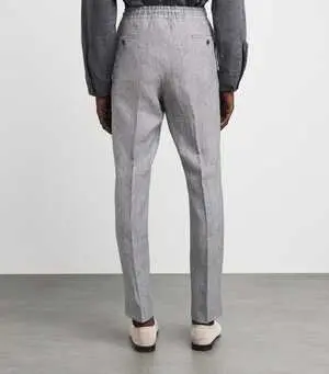 Corneliani Linen Drawstring Trousers - Grey