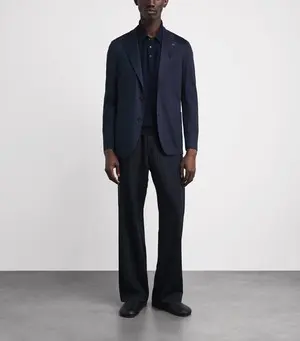 LARDINI Cotton Single-breasted Blazer - Navy