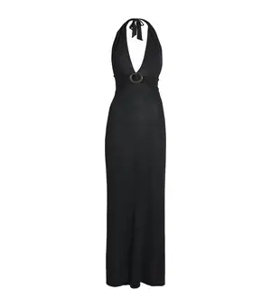 AWAY THAT DAY Halterneck Maxi Dress - Black