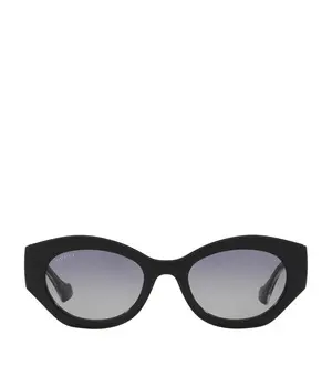 Gucci Injected Oval Sunglasses - Black