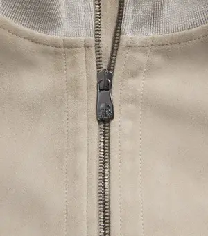 Corneliani Stretch-silk Suede-front Bomber Jacket