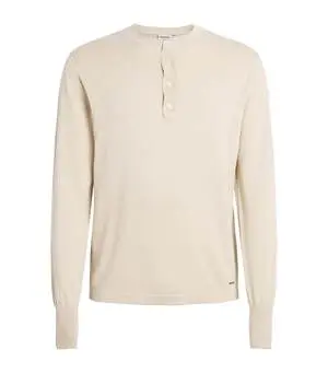 Simkhai Silk-blend Dolton Henley T-shirt - Beige