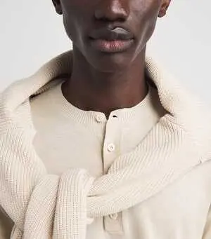 Simkhai Silk-blend Dolton Henley T-shirt - Beige