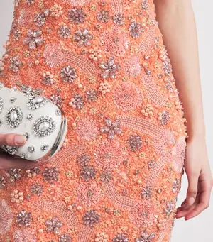 Rachel Gilbert Embellished Francesca Flower Midi Dress - Pink