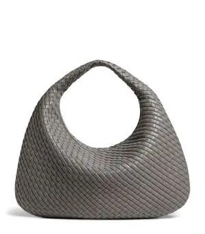Bottega Veneta Maxi Leather Veneta Shoulder Bag - Grey