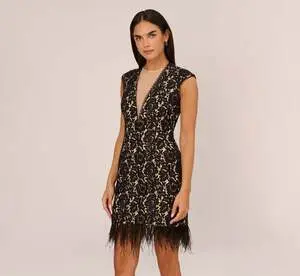 Adrianna Papell Feathered Cocktail Dresses