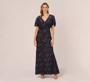 Floral Velvet Burnout Dresses