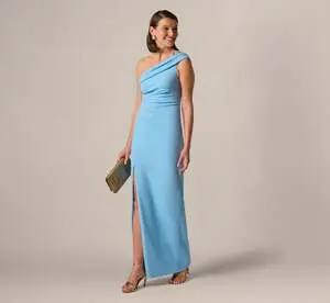 Buy Adrianna Papell Beaded One-shoulder Column Gown - Waterfall At 29% Off