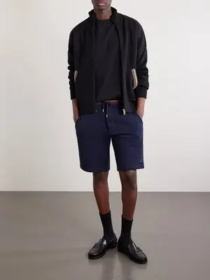 Paul Smith Straight-leg Striped Cotton-jersey Shorts - Blue