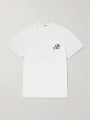 Moncler Logo-appliquéd Cotton-jersey T-shirt - White