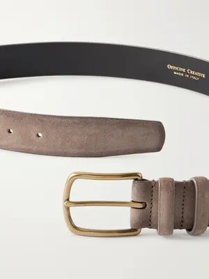Officine Creative 3.5cm Suede Belt - Brown