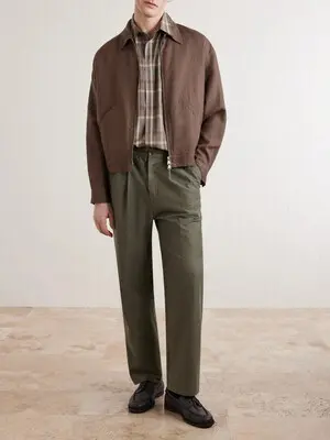 VALSTAR Stan Linen Bomber Jacket - Brown