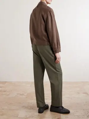 VALSTAR Stan Linen Bomber Jacket - Brown