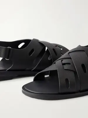 John Lobb Seaford Full-grain Leather Sandals - Black