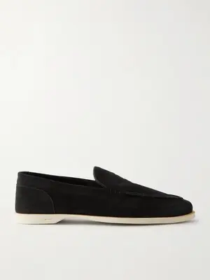 John Lobb Pace Suede Loafers - Black