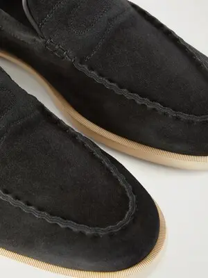 John Lobb Pace Suede Loafers - Black