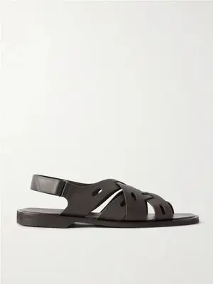 John Lobb Seaford Full-grain Leather Sandals - Brown