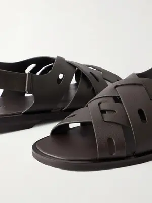 John Lobb Seaford Full-grain Leather Sandals - Brown