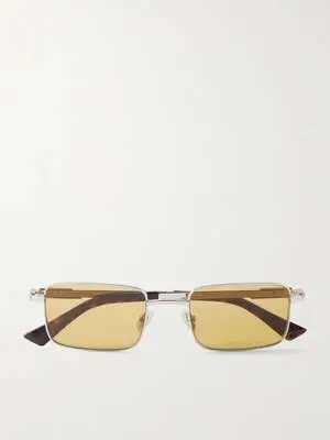 Bottega Veneta Squared-frame Metal Sunglasses - Silver