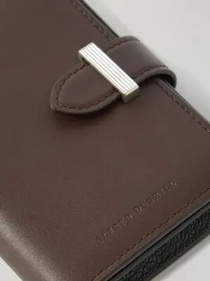 Dunhill Alfred Business Card Case Patina-leather Cardholder - Brown