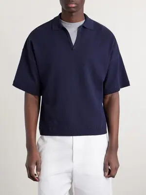 Blue Blue Japan Knitted Polo Shirt