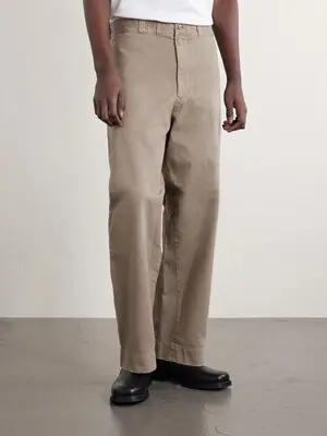 A.PRESSE Wide-leg Cotton-twill Trousers