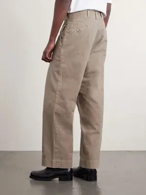 A.PRESSE Wide-leg Cotton-twill Trousers