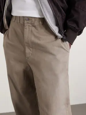 A.PRESSE Wide-leg Cotton-twill Trousers