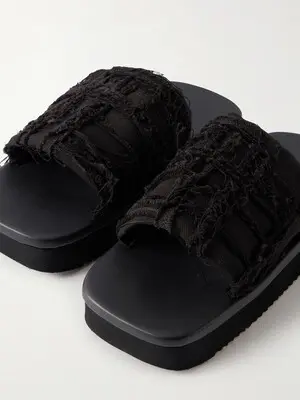 Rick Owens Denim Slides - Black