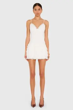Amanda Uprichard Mirabelle Mini Skort Romper - Ivory