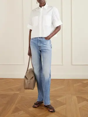 TWP Cropped Cotton-poplin Shirt - White