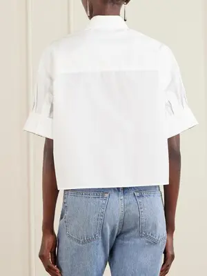 TWP Cropped Cotton-poplin Shirt - White