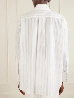 TWP Big Joe Striped Cotton-poplin Shirt - White