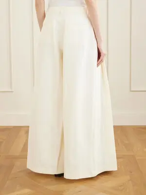 TWP Crosby Pleated Twill Straight-leg Pants - Neutrals