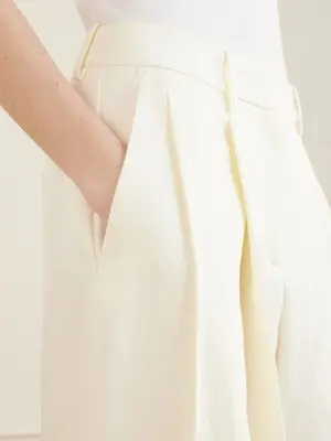 TWP Crosby Pleated Twill Straight-leg Pants - Neutrals