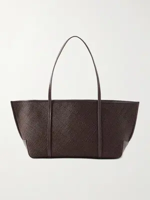 ST. AGNI Bateau Woven Leather Tote Bag - Brown