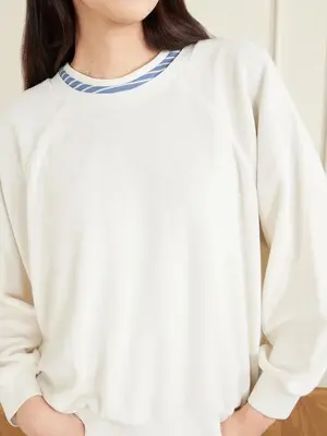 Suzie Kondi Samos Cotton-blend Terry Sweatshirt - Neutrals