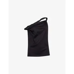 ROHE FRAMES Sculptural Twisted-strap Cotton-blend Top