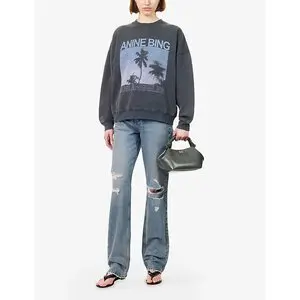 ANINE BING Graphic-print Cotton Sweatshirt