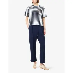 Max Mara Straight-leg Stretch-jersey Jogging Bottoms - Navy